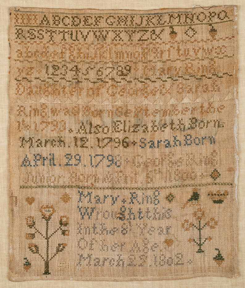 Mary Ring 1802 A Reproduction Antique Sampler Pattern - Etsy