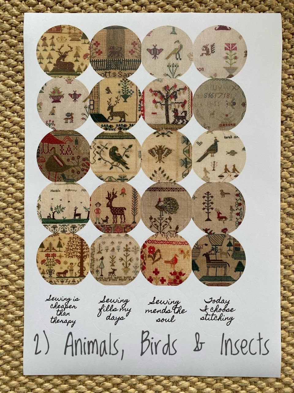 24 Sampler Stickers for Stitching Journals - Etsy