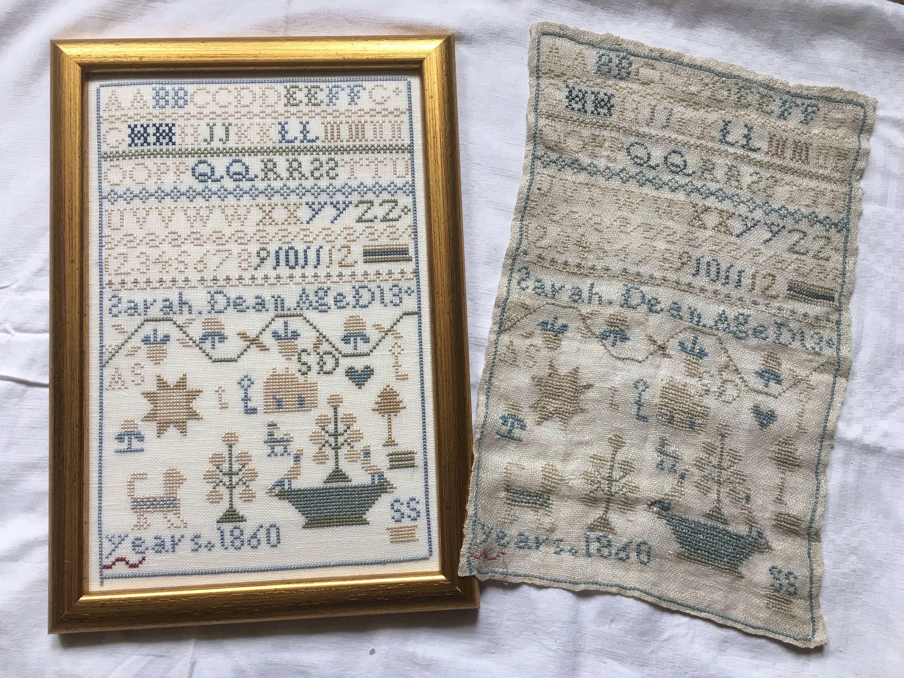 Sarah Dean 1860 Reproduction Antique Sampler Pattern - Etsy UK