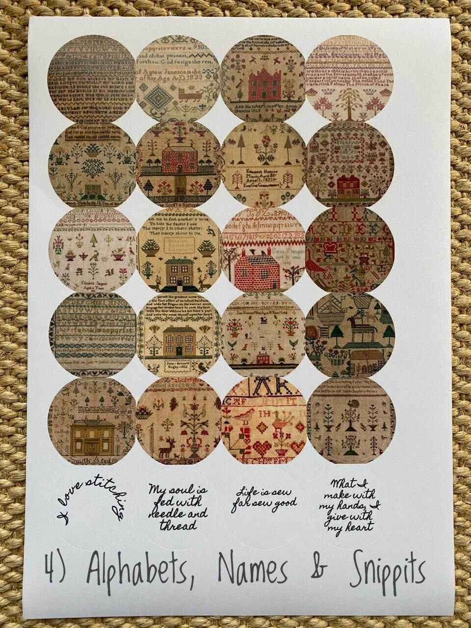 24 Sampler Stickers for Stitching Journals - Etsy