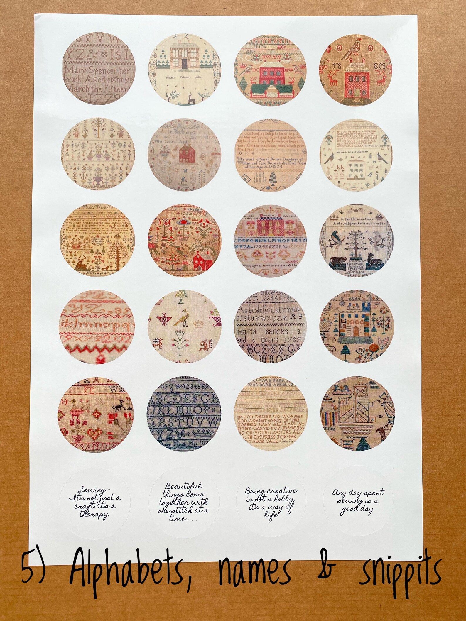 24 Sampler Stickers for Stitching Journals - Etsy