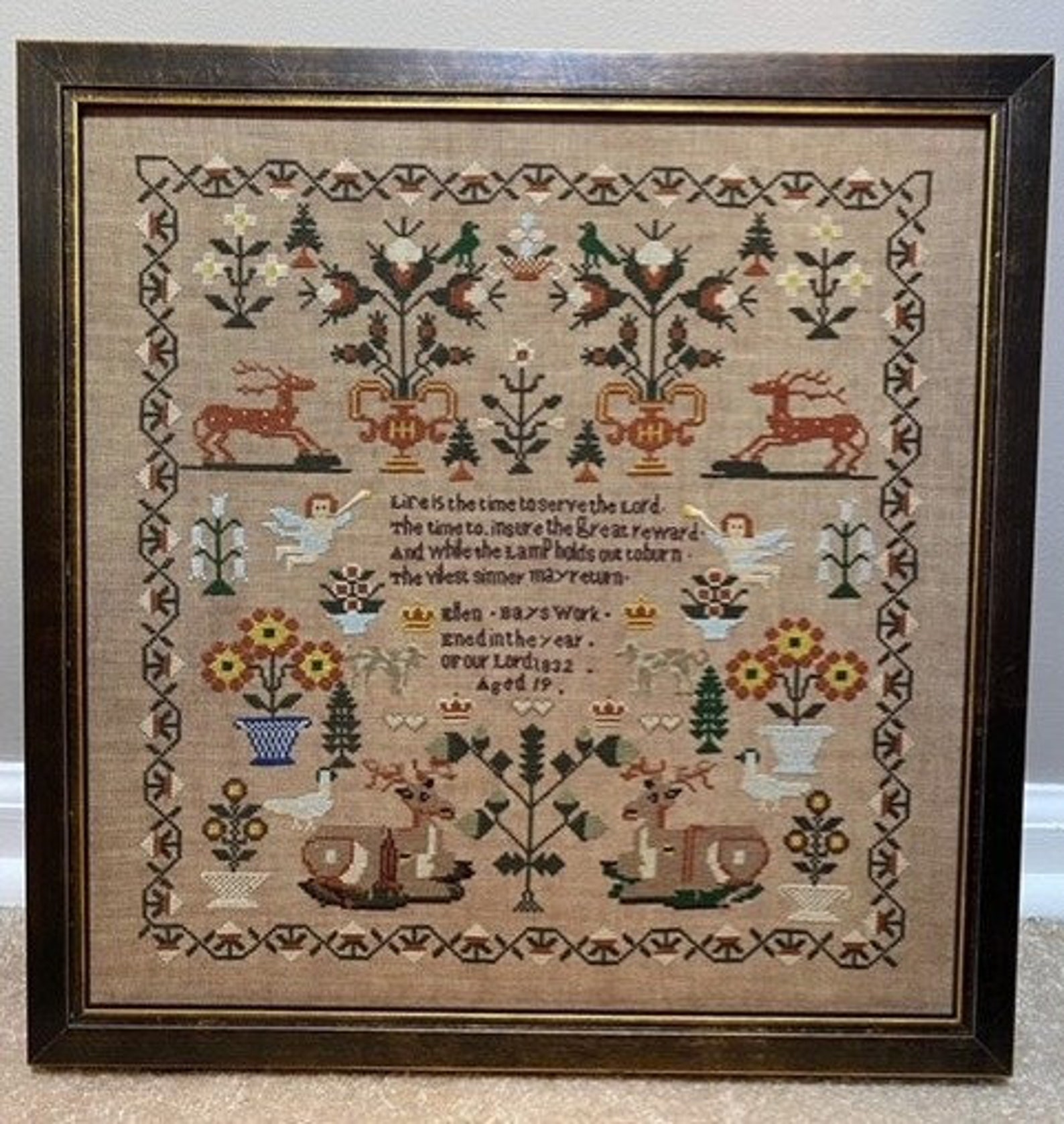 Ellen Bay 1832 A Reproduction Antique Sampler Pattern - Etsy