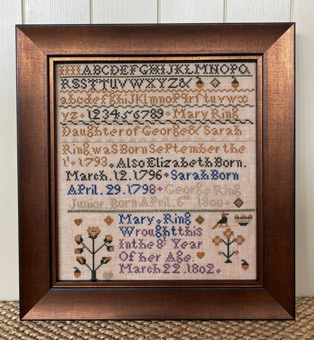 Mary Ring 1802 A Reproduction Antique Sampler Pattern - Etsy