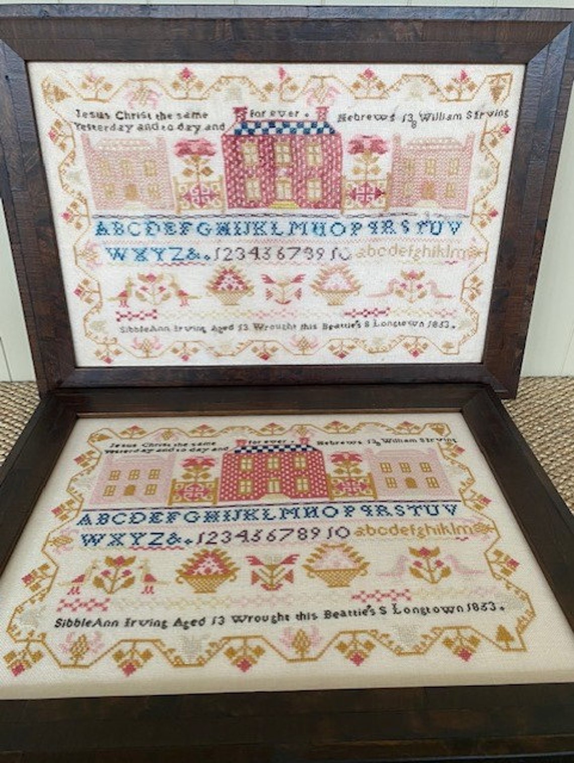 Sibble Ann Irving 1853 A Reproduction Antique Sampler Pattern - Etsy