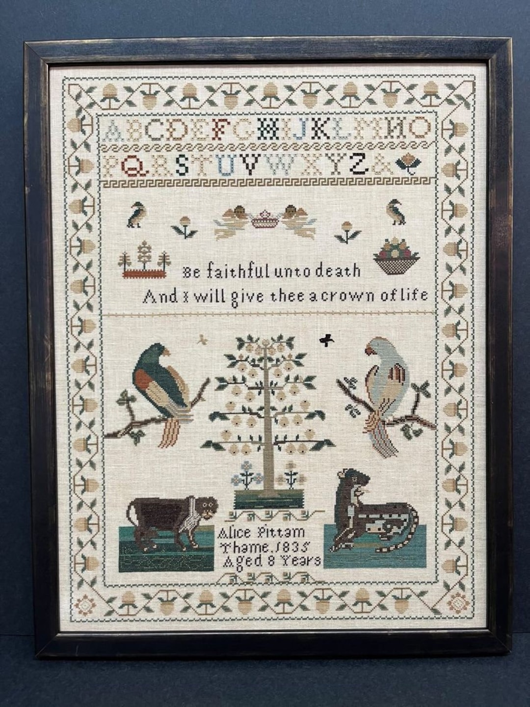 Alice Pittam 1835 A Reproduction Antique Sampler Pattern - Etsy