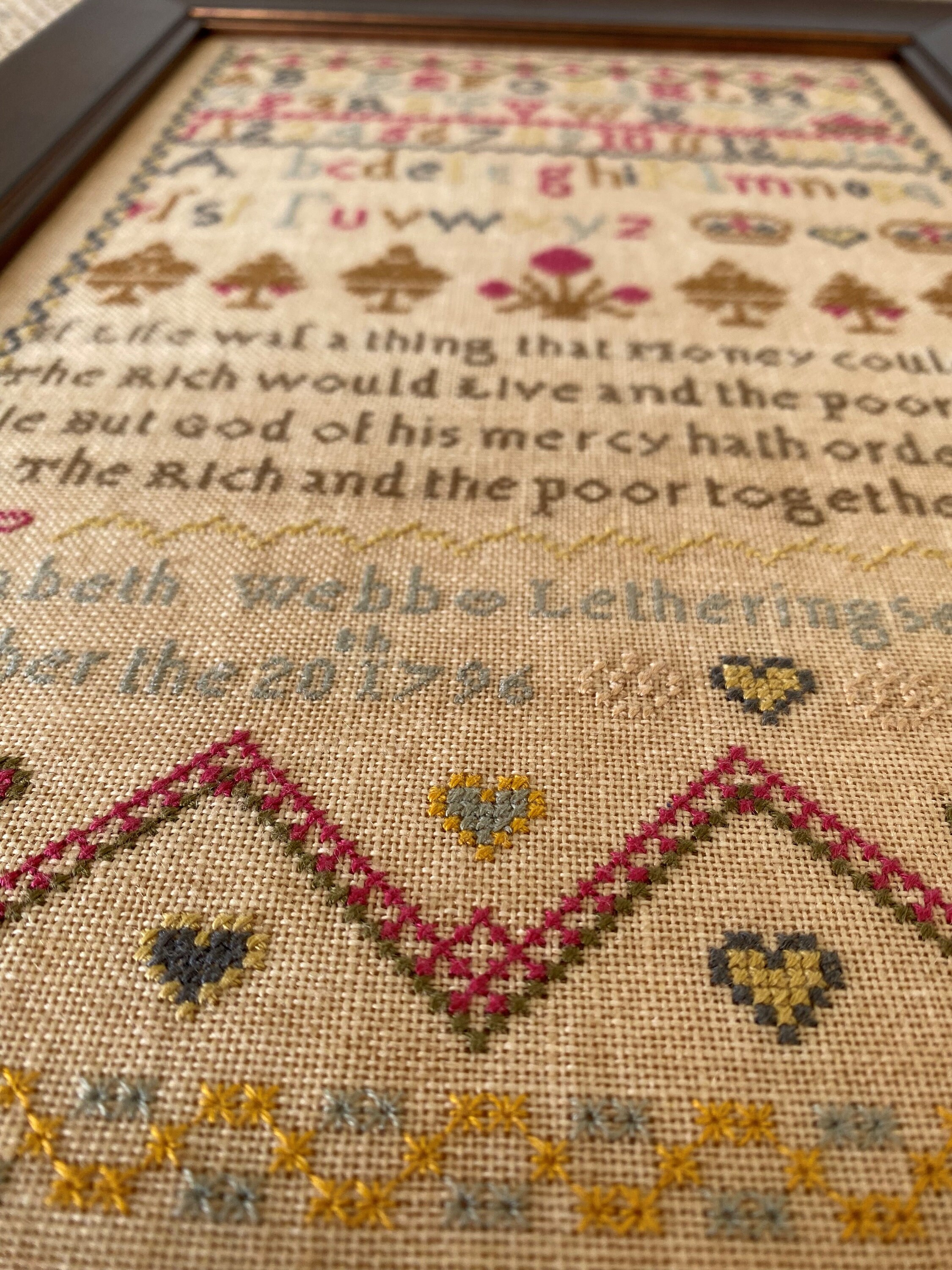 Elizabeth Webb 1796 A Reproduction Antique Sampler Pattern - Etsy