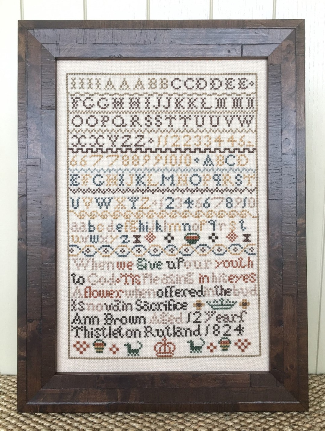 Ann Brown 1824 Antique Reproduction Sampler - Etsy
