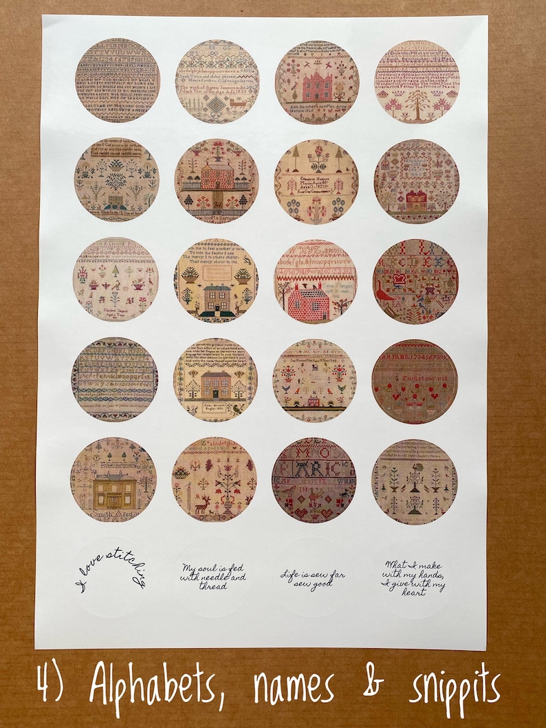 24 Sampler Stickers for Stitching Journals - Etsy