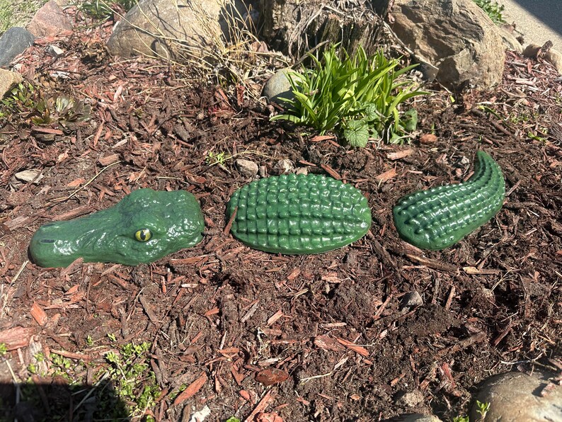 Alligator Hand Painted Concrete Garden Decor Statue - Etsy
