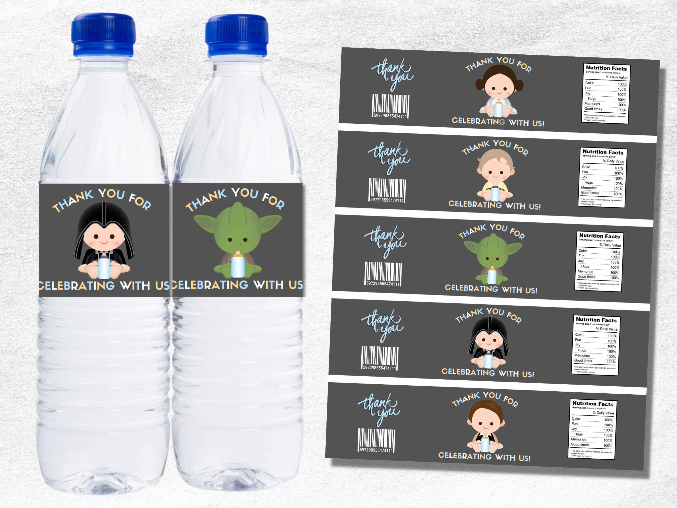 Star Wars Water Bottle Label Table Centerpiece for Party | Star Wars ...