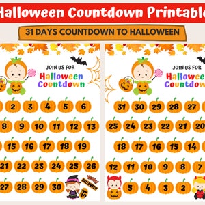 Halloween Countdown Printable | Days Until Halloween |halloween ...