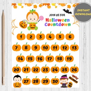 Halloween Countdown Printable | Days Until Halloween |halloween ...
