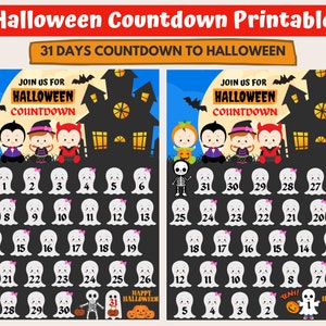 Halloween Countdown Printable |days Until Halloween | |halloween ...