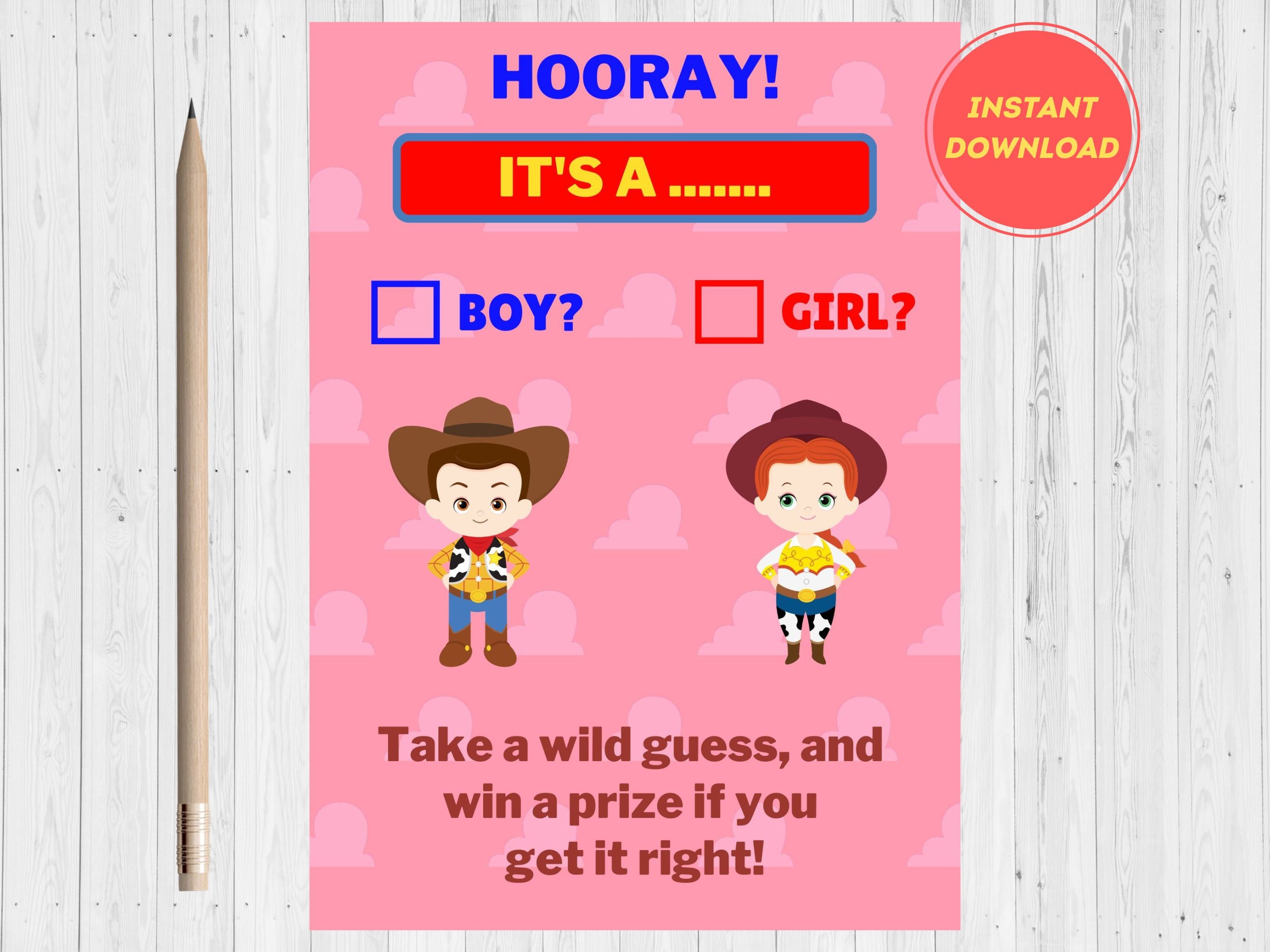 Pink Toy Story 24 Baby Shower Game Package | Toy Story Baby Shower Game ...