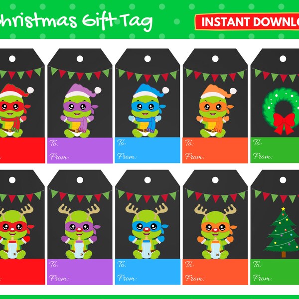 Ninja Turtle Tags - Etsy