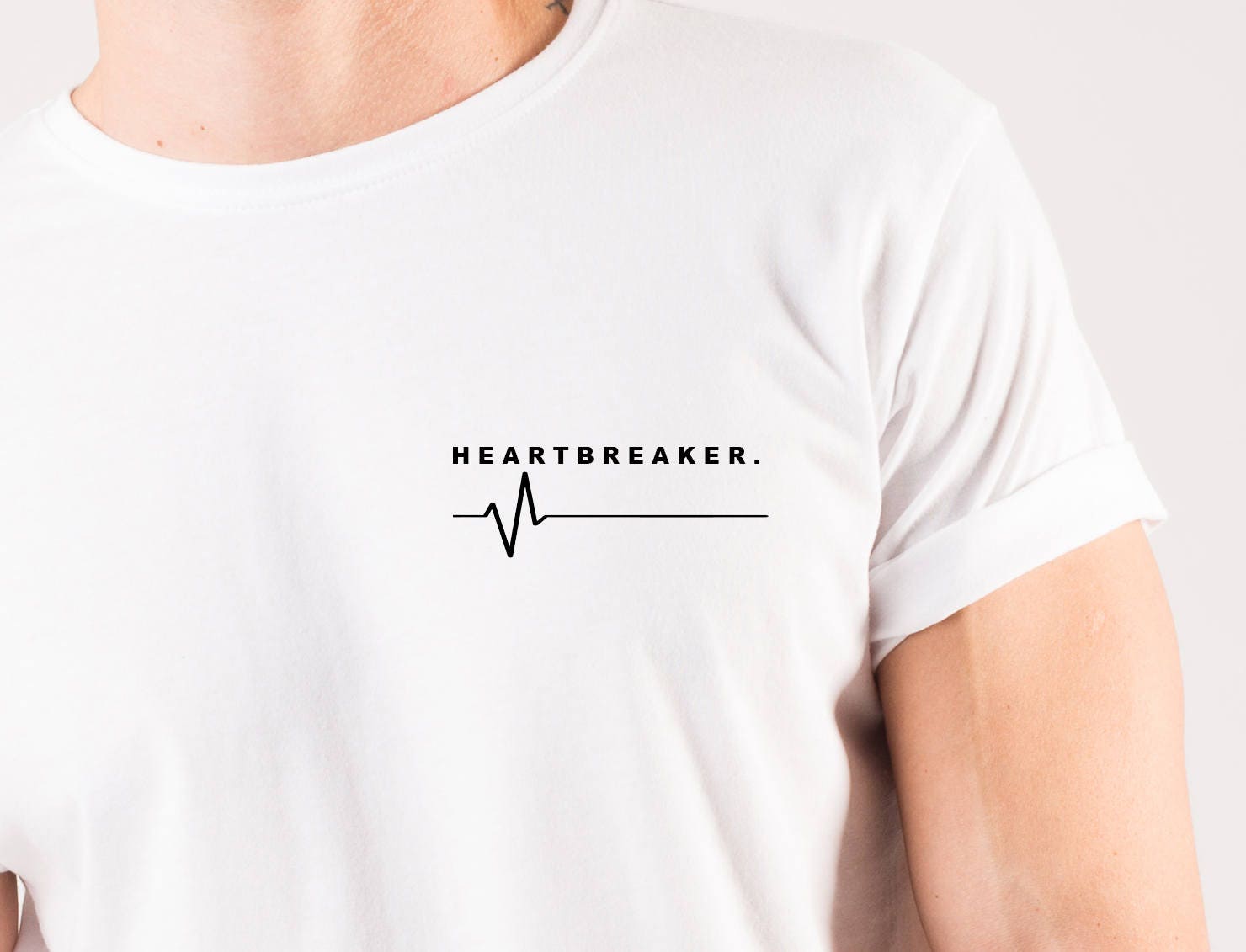 HEART BREAKER man Longline T-shirt | Etsy