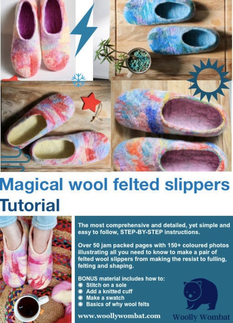 Felted Wool Slipper Tutorial - How to Make a Pair of Wool Felted ...