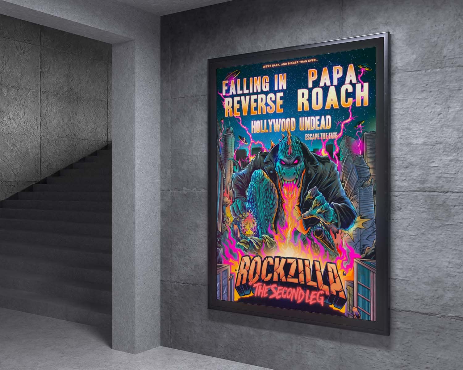 Custom Rockzilla Tour Papa Roach Poster Fan