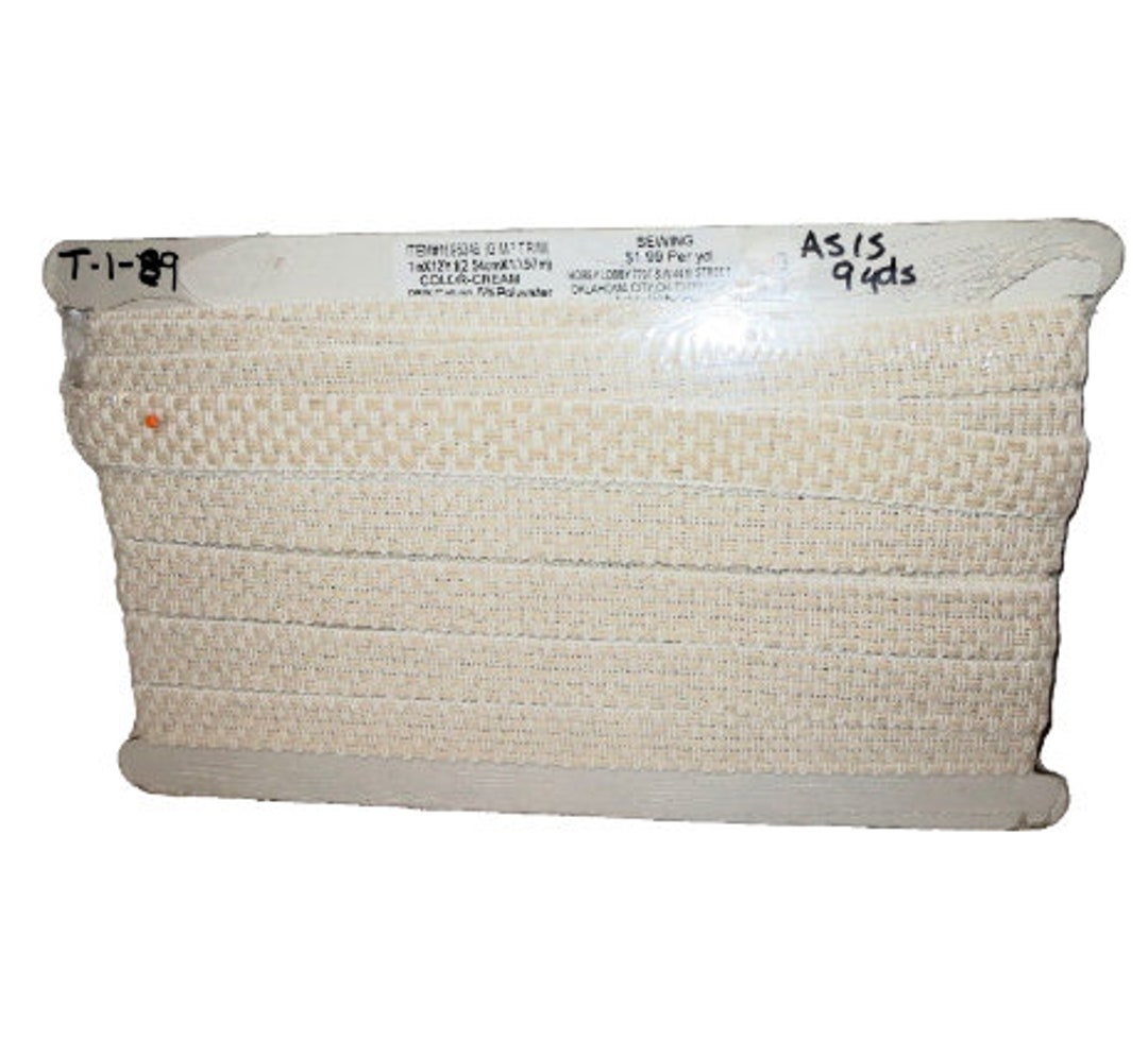Cream Gimp Trim - Bolt of 9 Yards - Basket Weave 1 Inch Hobby Lobby - Etsy