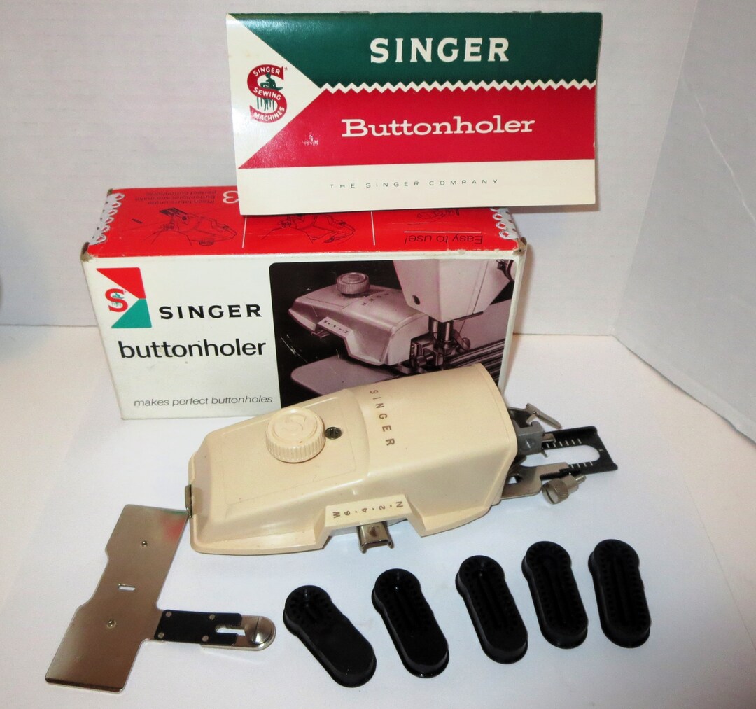 Vintage 60's Singer Buttonholer Vertical Low Shank Sewing Attachment ...