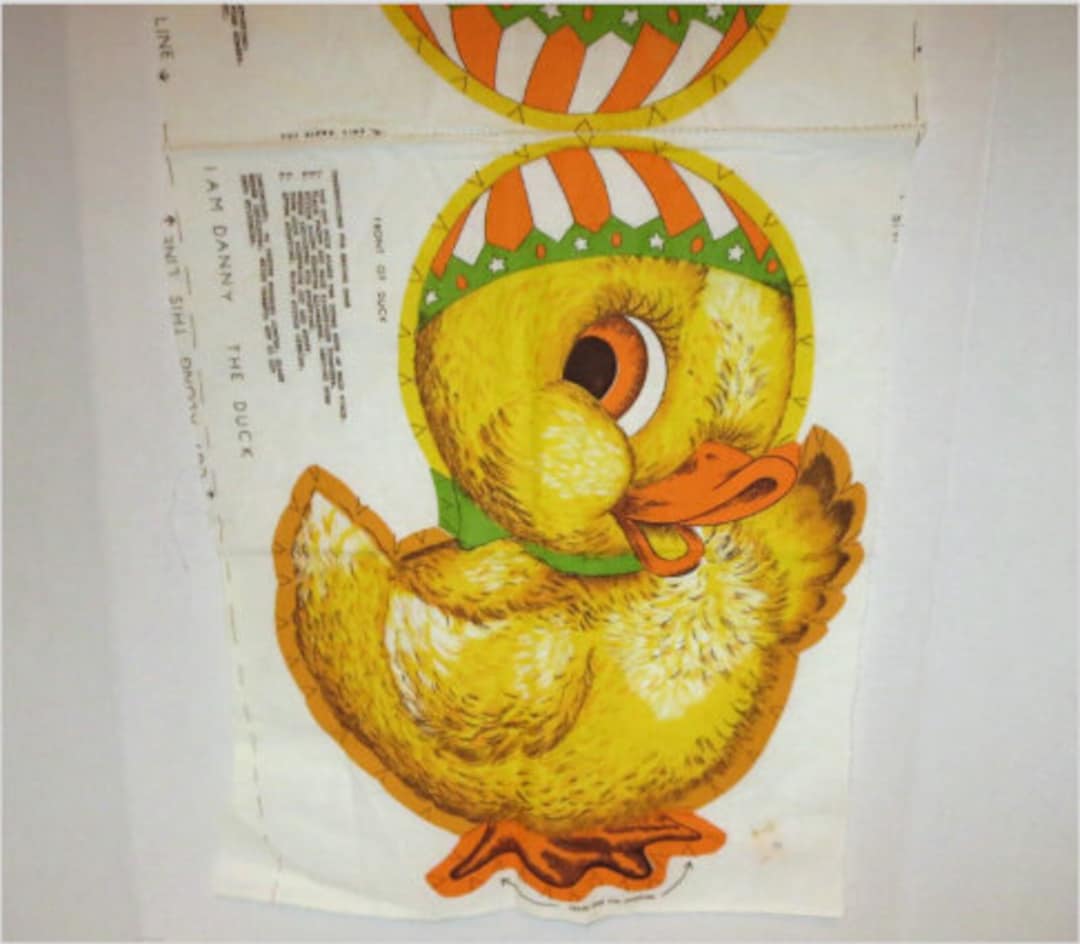 Vintage Danny the Duck Cut and Sew Fabric Panel Pillow Decor Toy Sewing ...