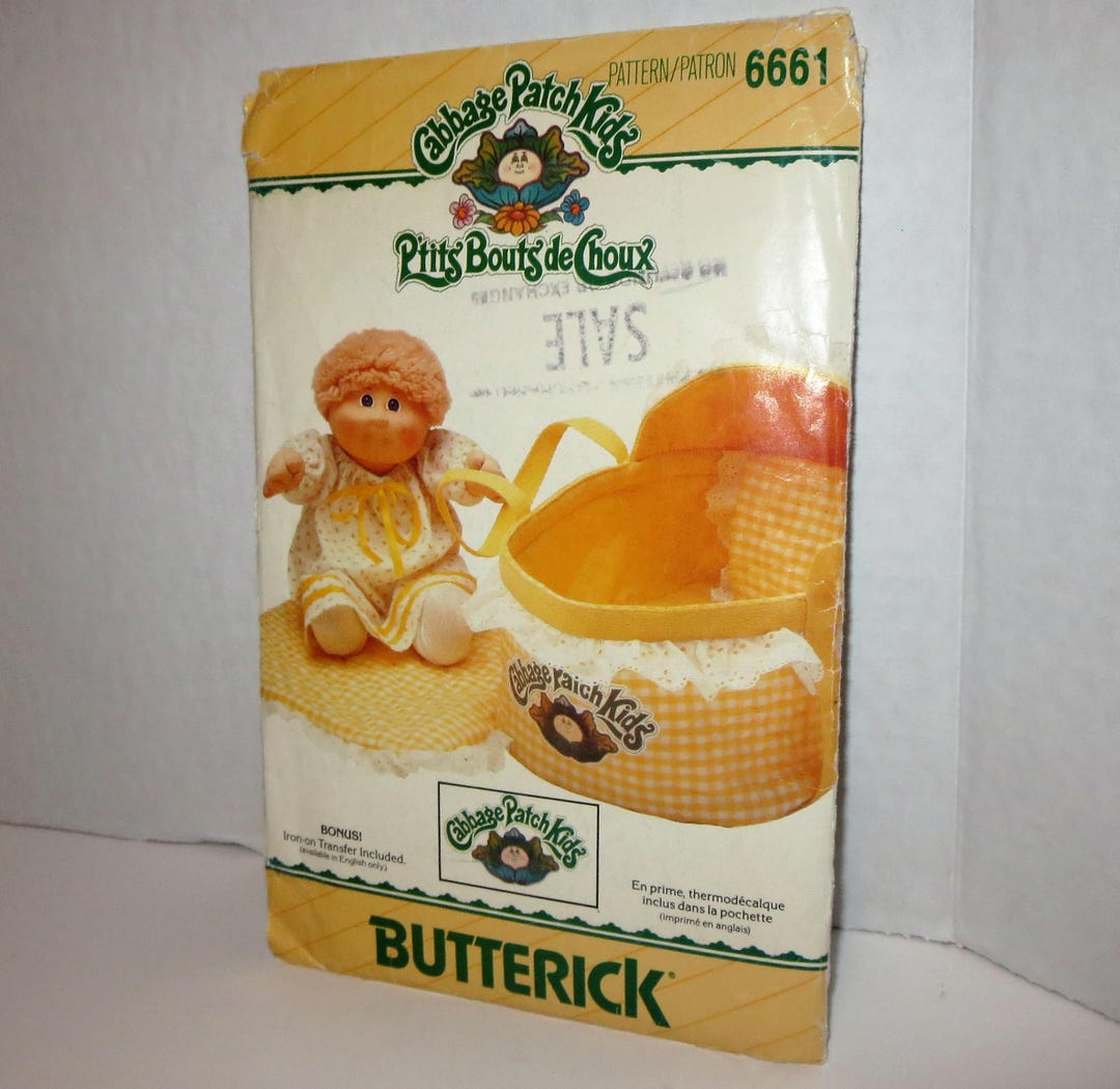 Vintage 80s CABBAGE PATCH KIDS Bed Carrier Butterick Pattern Cut ...