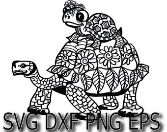 Mom and Baby Turtle Svg - Etsy