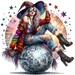 12 Disco Witch PNG – Trendy Halloween Witch Clipart on Mirror Ball With ...