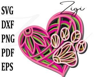 Multi Layer Heart Svg - Etsy