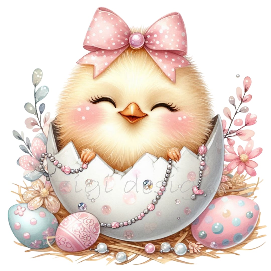 Chick Clipart, Hatching Clip Art, 12 PNG Watercolor Baby Chicken Clip ...