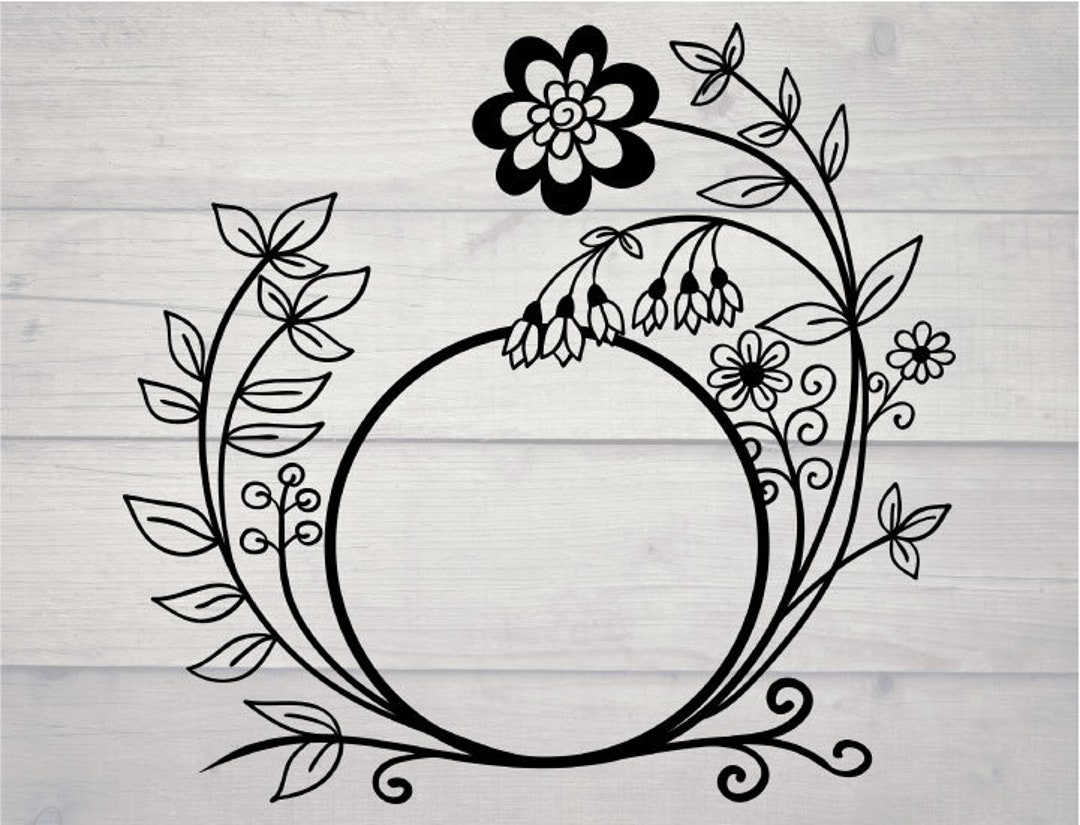 Spring Frame Svg Monogram Frame Svg Floral Frame Svg Floral - Etsy