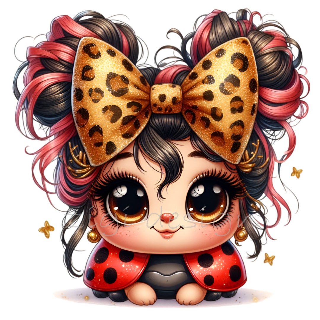 Ladybug Clip Art, Leopard Print Bow Clipart, 15 PNG Animal Print ...
