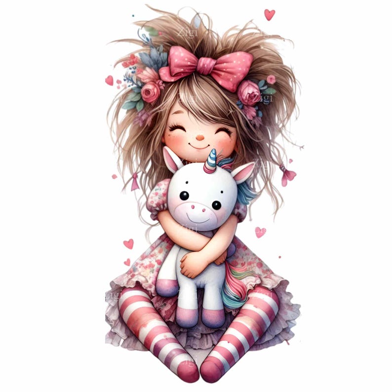 15 PNG Girl With Unicorn Clipart – Pastel Hug Png – Cute Art for ...