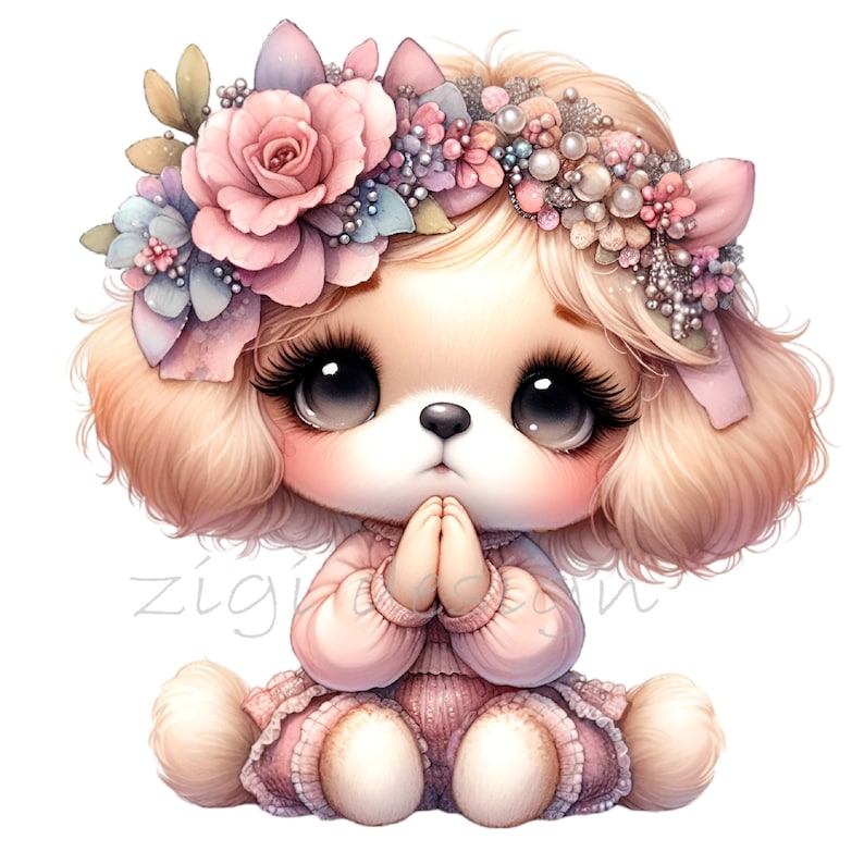 12 PNG Puppy Baptism Praying Dog, Girl Christening Religious Nursery - Etsy