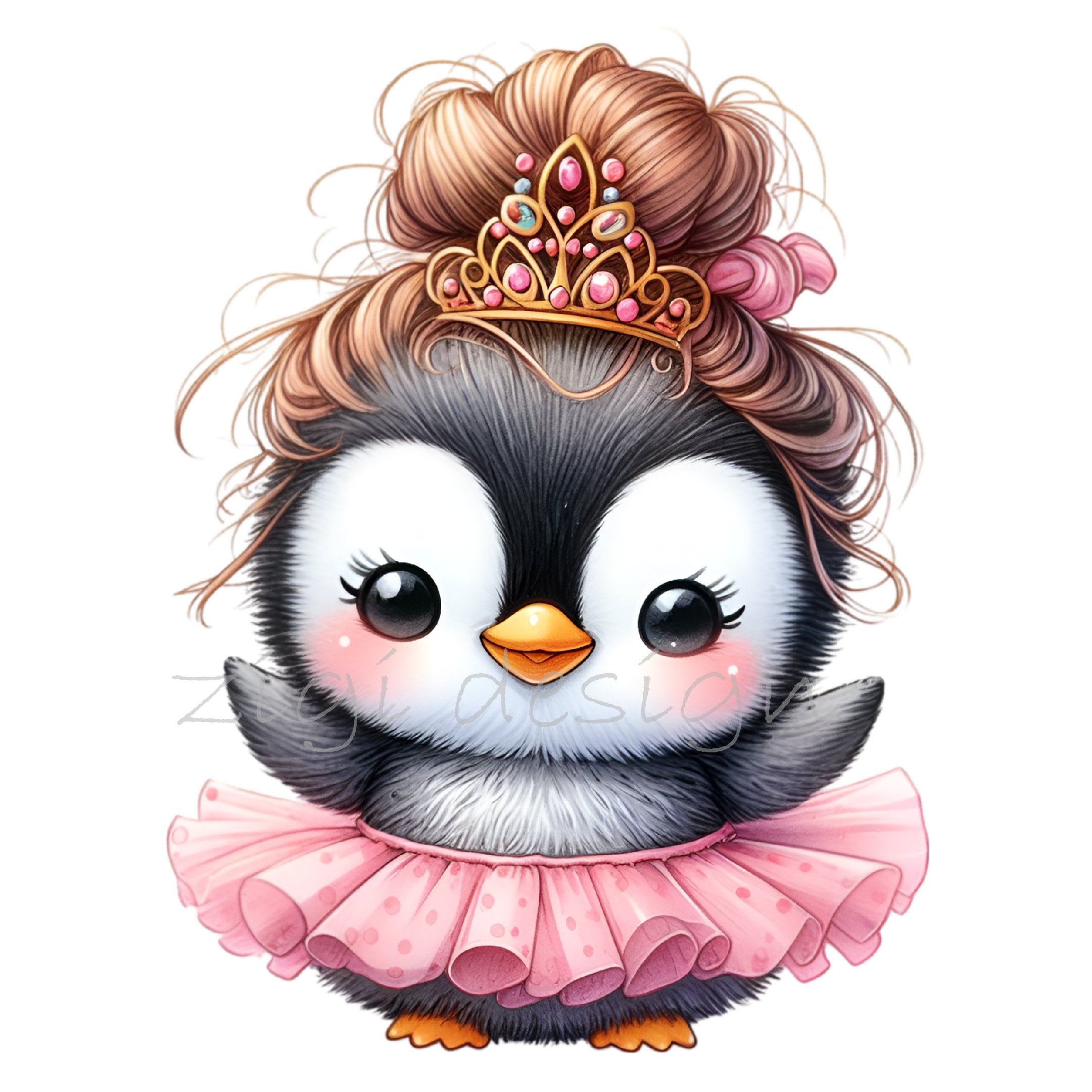 10 PNG Princess Penguin Clipart – Ballet Tutu Penguin Illustration for ...
