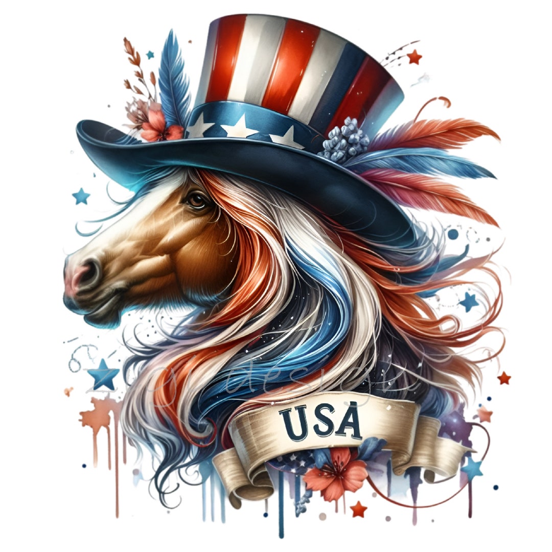 10 Patriotic Horse PNG Clipart | American Flag Themed Horse ...