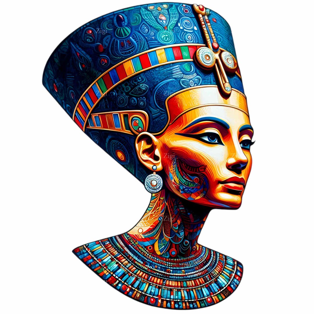 Queen Nefertiti Clipart PNG, 12 Vibrant Ancient Egyptian Illustration ...