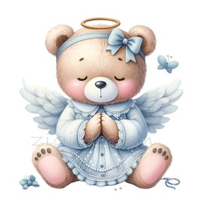 12 PNG Angel Bear Clipart – Cute PNG Illustration – Christian Nursery ...