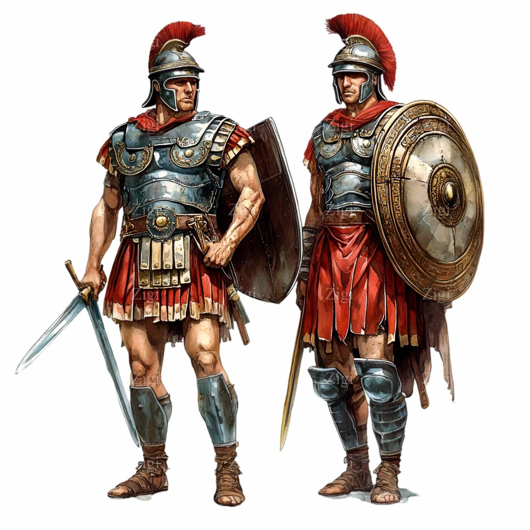 15 Roman Soldiers PNG Clipart - Two Ancient Warriors With Swords ...
