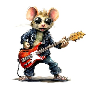 20 PNG Rock Star Mouse Clipart – Electric Guitar PNG for Music Lovers ...