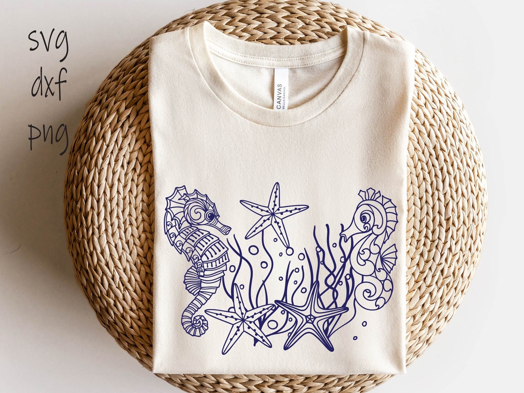 Seahorse Ocean Svg, Sea Beach Nautical Starfish Underwater Animal ...
