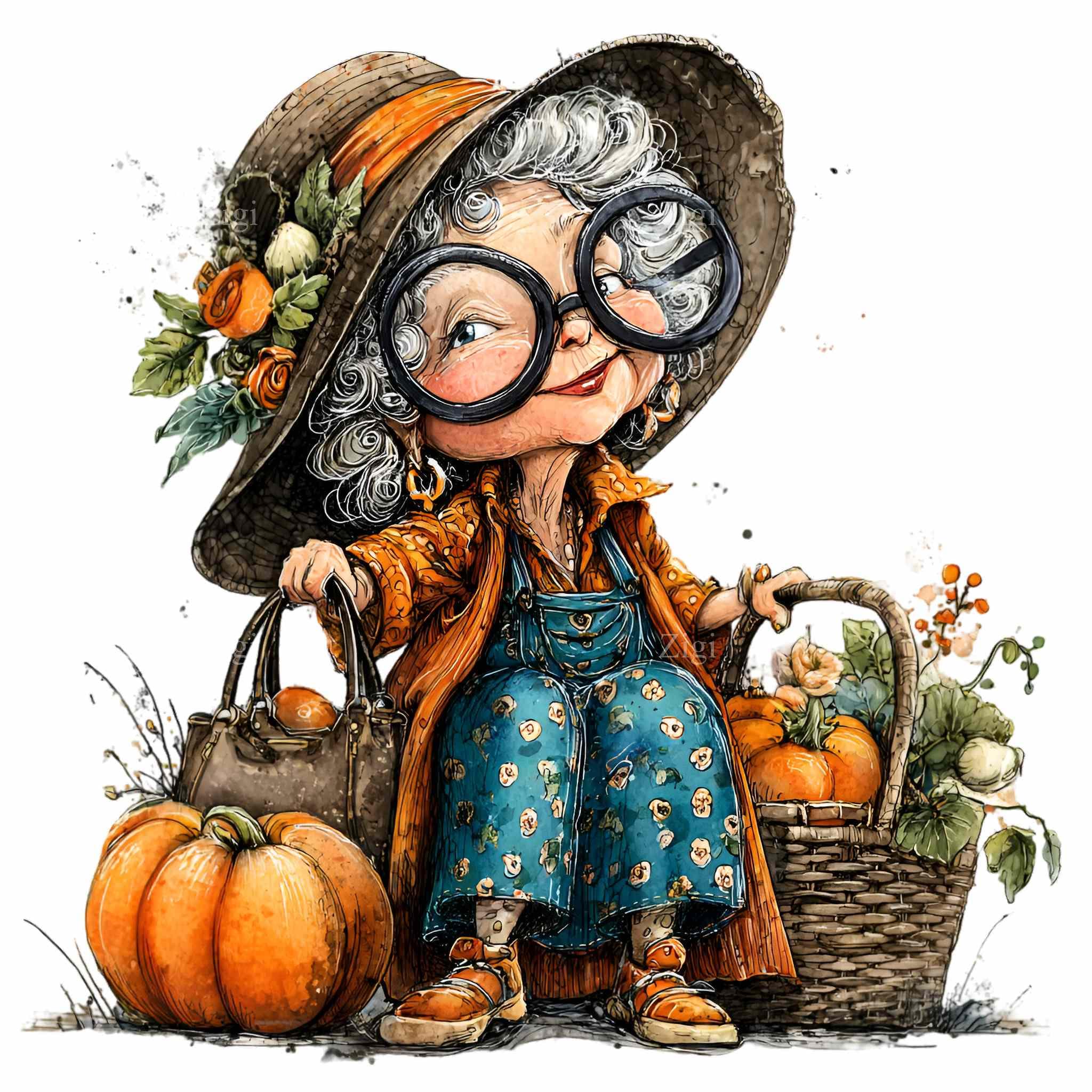 10 PNG Grandma Gardener Pumpkin Fall Harvest Sublimation Craft - Etsy