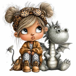 14 PNG Cute Dragon Clipart – Girl With Dragon PNG – Kids Fantasy ...