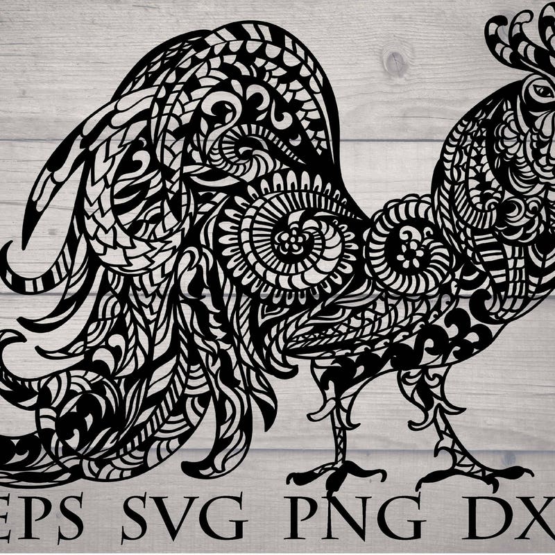 Rooster Mandala Svg - Etsy