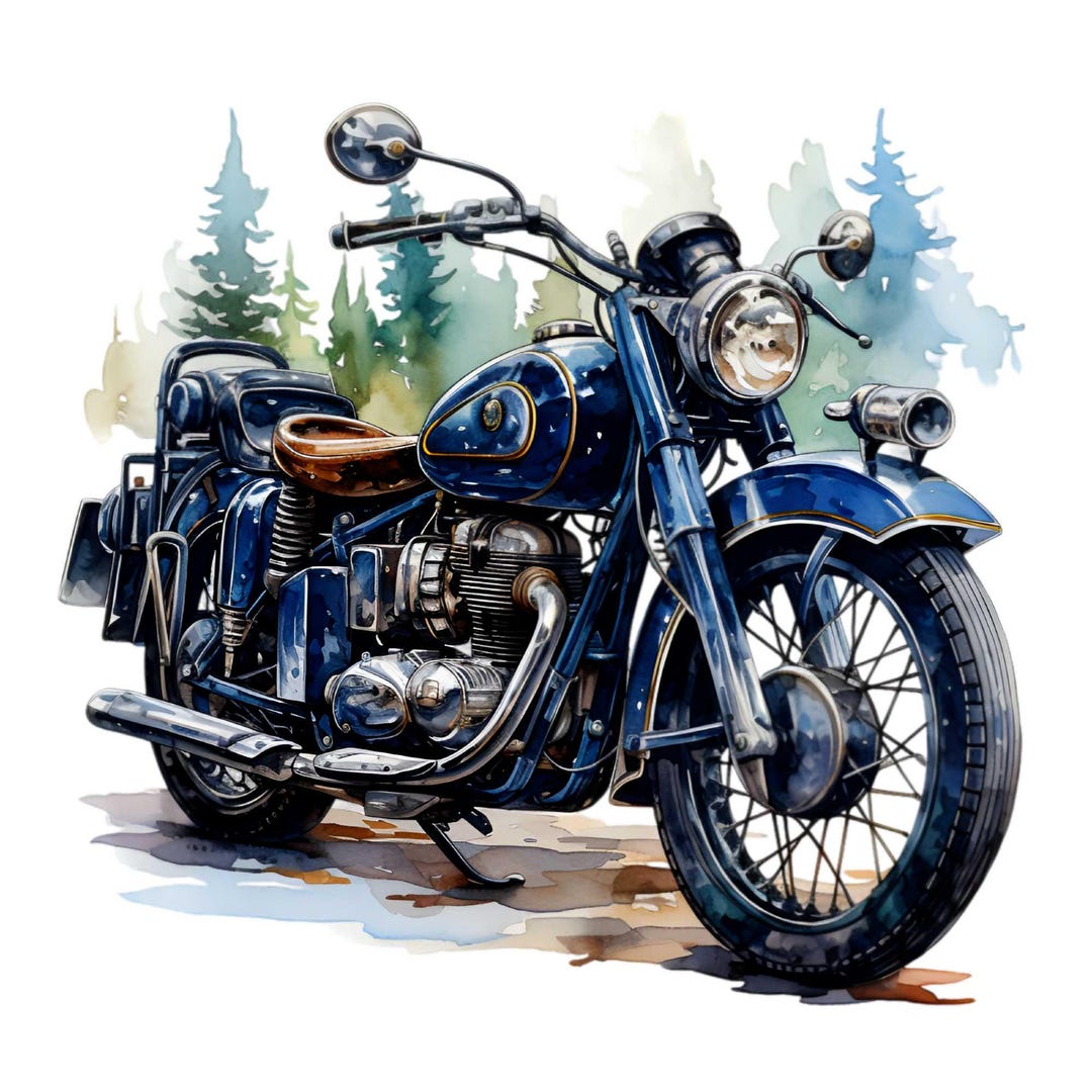 Classic and Modern Motorcycle Illustrations PNG Clipart Bundle - 15 ...