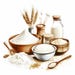 35 JPEG Baking Ingredients Clipart JPG – Flour, Grain, Milk, Wooden ...