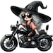 10 Biker Witch PNG, Cute Gothic Witch Girl on Motorcycle Clipart ...