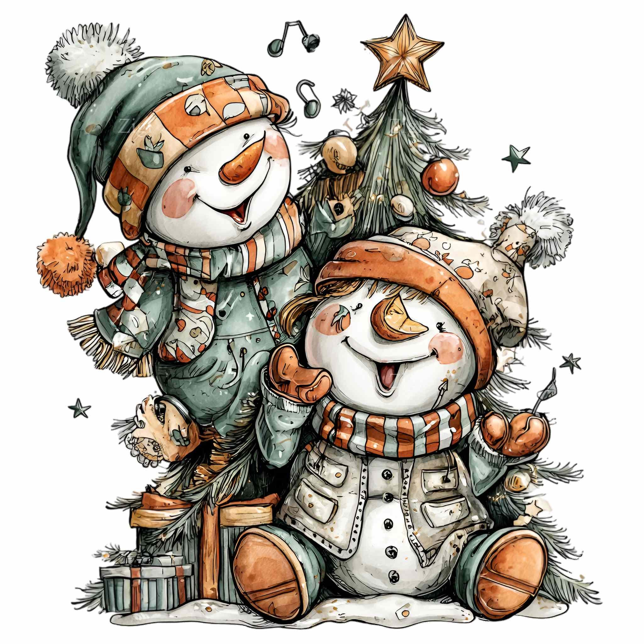 15 PNG Cute Snowmen PNG – Winter Christmas Clipart for Holiday Cards ...