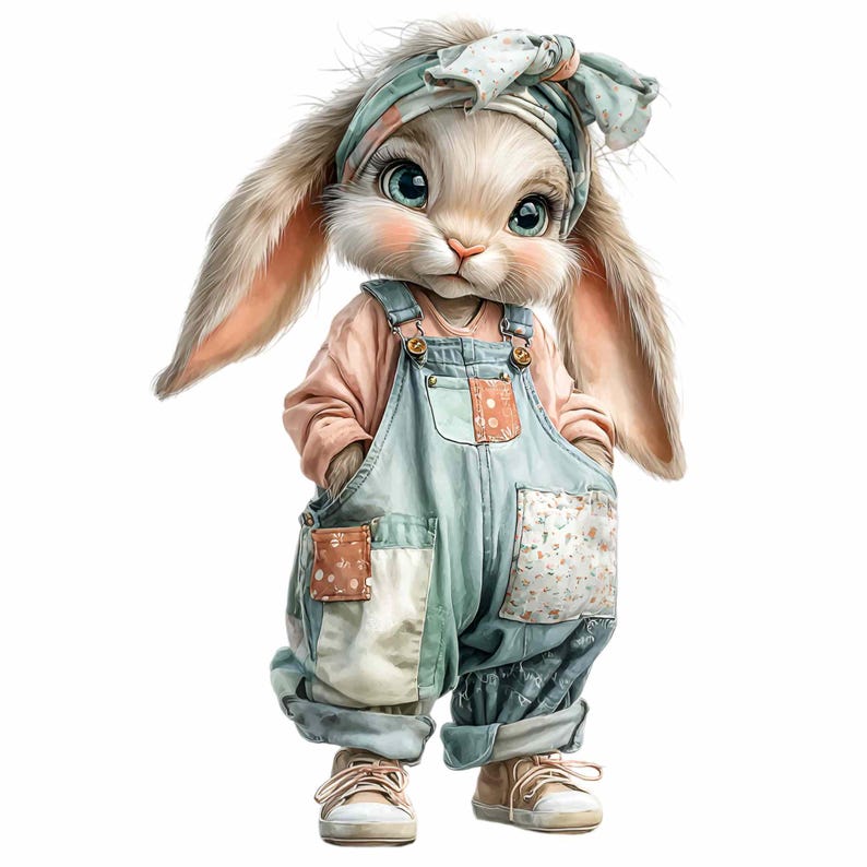 16 PNG Baby Bunny Clipart – Cute Rabbit PNG for Nursery Wall Art, Baby ...