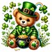 12 Irish Bear Clipart PNG, St. Patrick's Day Bear With Shamrocks and ...